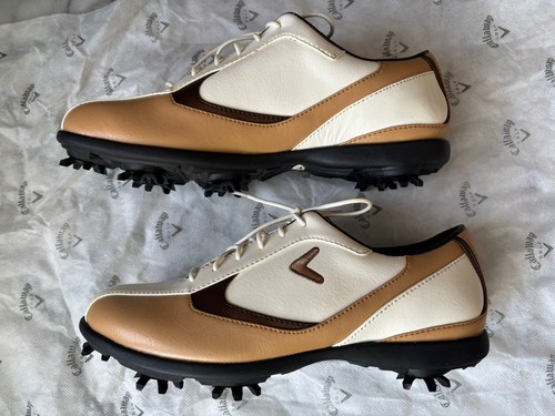 Callaway Women's Leather Bella Golf Shoes Sz 6 White Bronze W456-22 | eBay