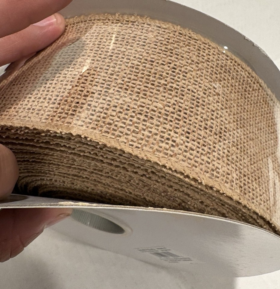 92694W-750-40J Burlap Value Wired Edge Ribbon 2-1/2 Inch X 25 Yards ...