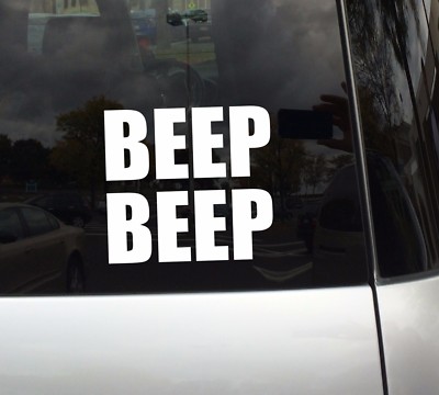 BEEP BEEP - 6 Inch Wide White Vinyl Decal | eBay