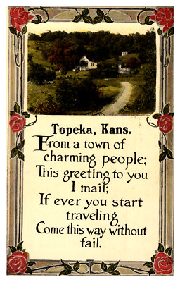 Topeka Kansas Welcome Postcard Advertising Sample Postcard Unposted | eBay