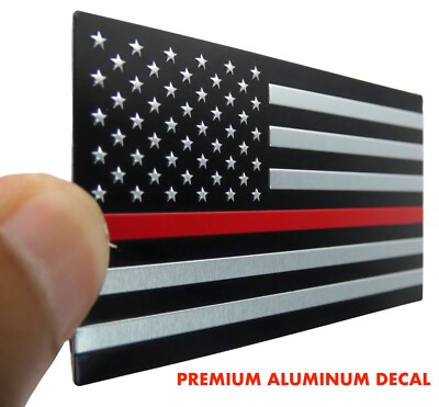 ALUMINUM Thin Red Line Decal Sticker Fire Fighter, Fireman, EMT | eBay