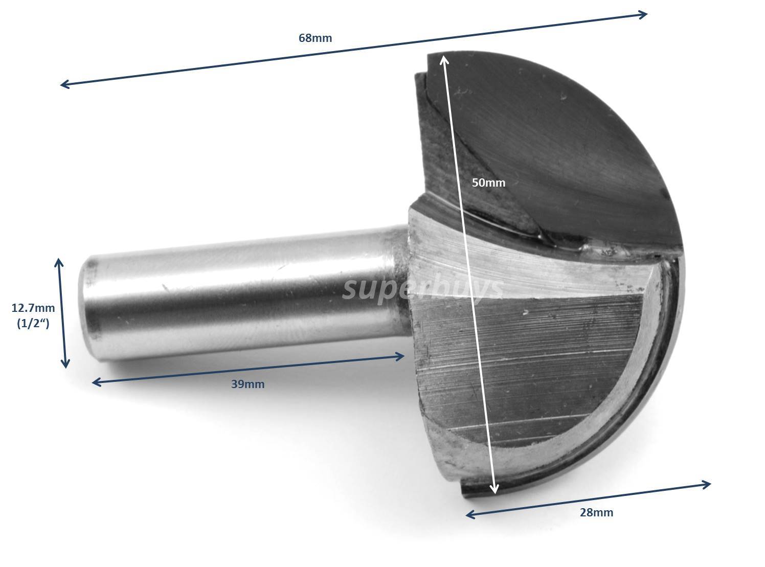 Round Nose 50mm 2" Steel Engraving Woodworking Cutter Cutting Router ...