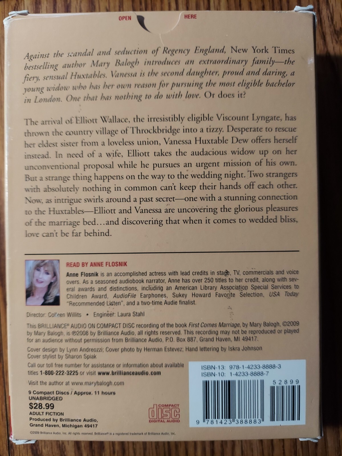 Huxtable Ser.: First Comes Marriage by Mary Balogh (2009, Compact Disc ...