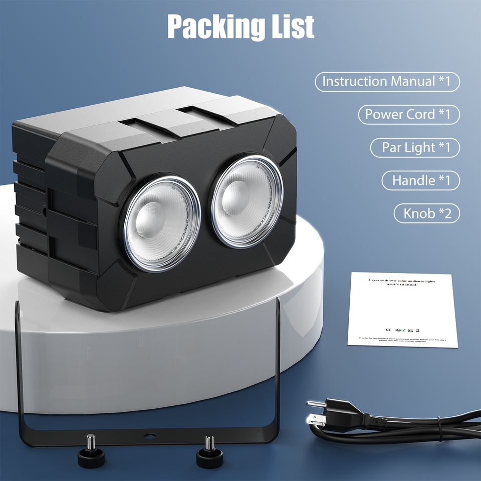 180W COB LED Par Stage Light DMX512 Audience Blinder Warm Cool White DJ ...