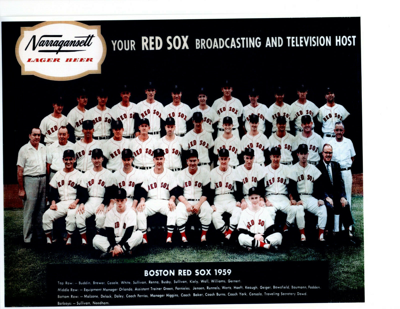 1959 BOSTON RED SOX 8X10 TEAM PHOTO BASEBALL HOF TED WILLIAMS ...
