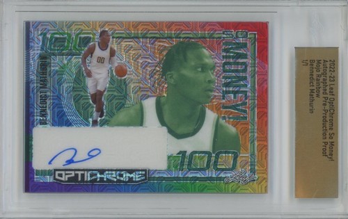 2022 Leaf OptiChrome Proof Bennedict Mathurin So $ MOJO Rainbow 1/1 RC ...