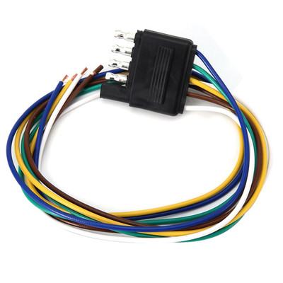 .5 Pin Flat Plug 5 Way Flat Trailer Wire Harness Extension Connector ...