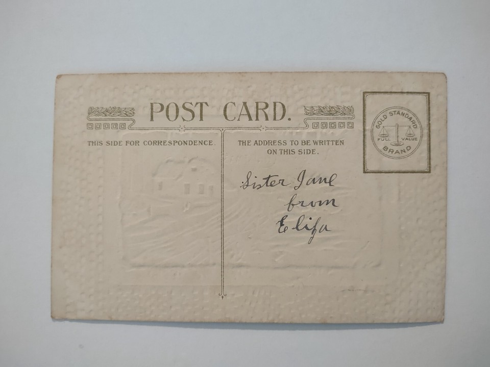 Vintage Christmas Postcard Pine Cones Embossed Gold Gilt Divided Back ...