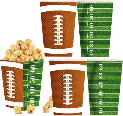 24PCS Football Popcorn Boxes - Football Party Favor Boxes Goodie Boxes ...