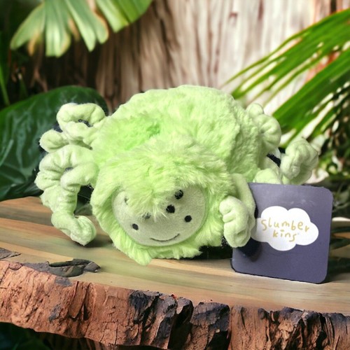 Slumberkins Plush Neon Green Spider Soft Stuffed Toy Eight Legs 2"x5 ...