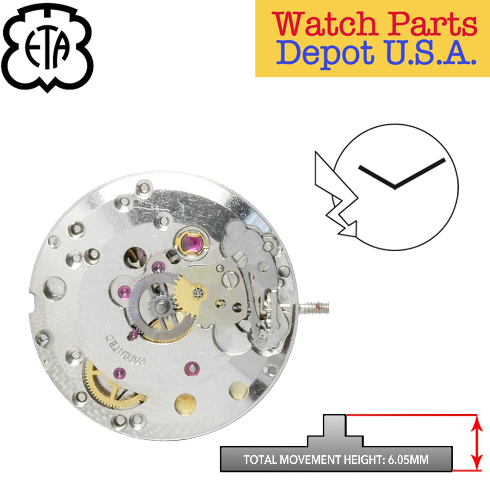 Genuine ETA 2650 Swiss Made Automatic Movement, 2 Hands - NEW! | eBay