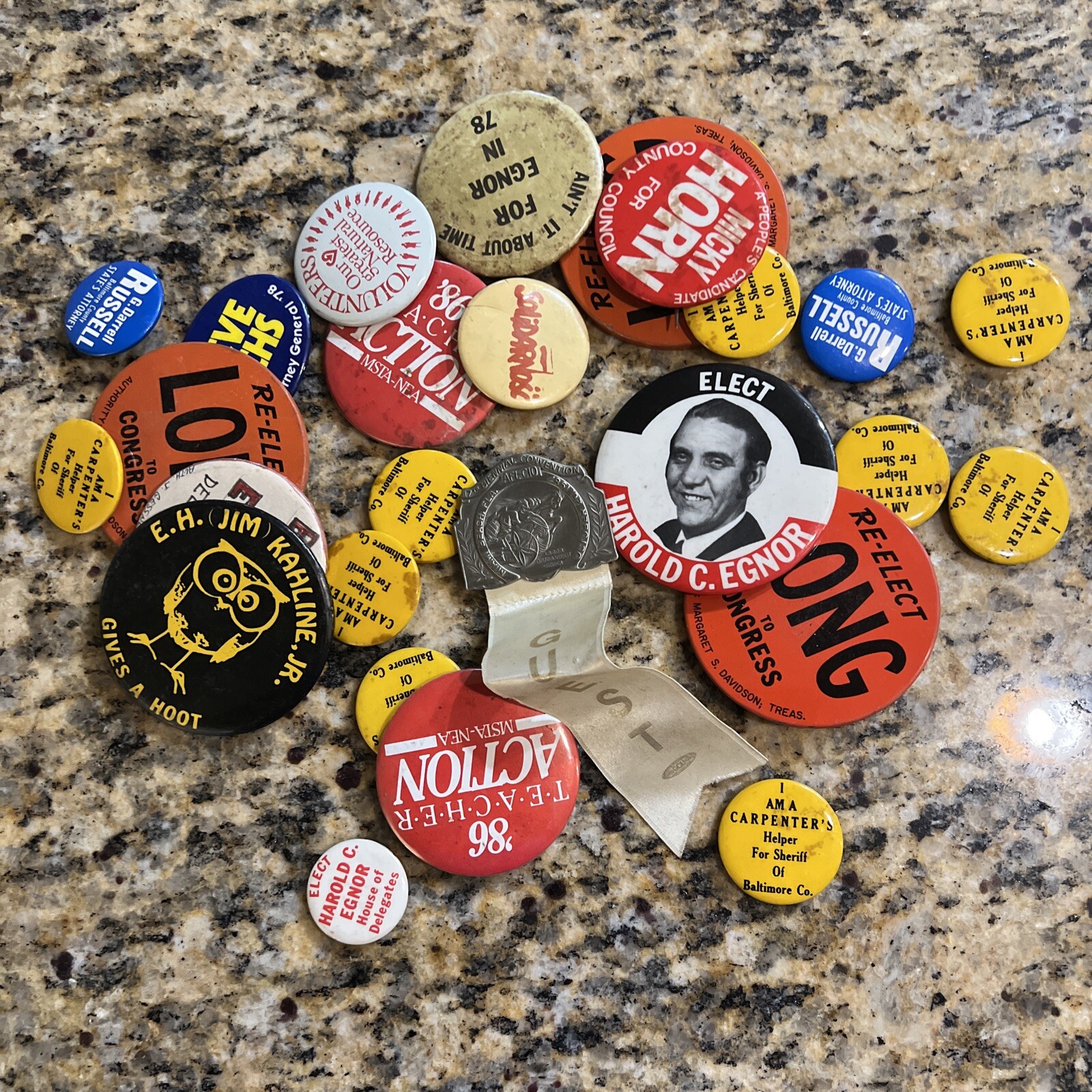 Political Campaign Pinback Buttons VTG Election Causes Union Pins As ...
