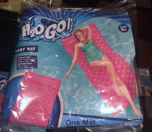 Bestway 62.6" X 30.3" H2O Go Easy Mat Pink Swimming Pool Float (Ages 12 ...