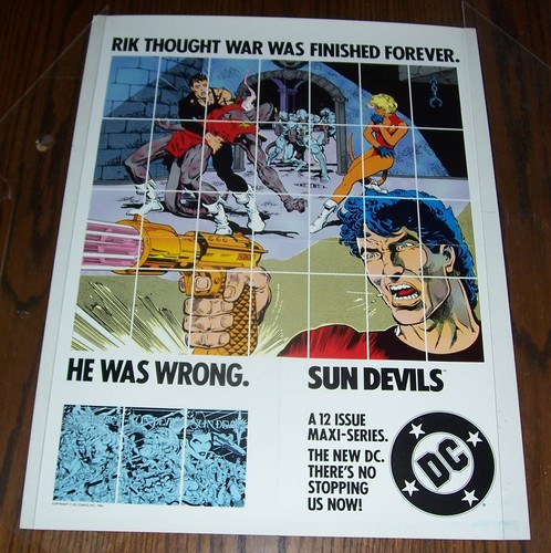 17 x 22" SUN DEVILS Conway, Jurgans, 1984, DC Comics Shop Promo Poster ...