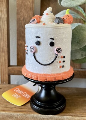 New Candy Corn Lane Mini Ghost Frosted Glitter Candy Cake 6” Halloween ...