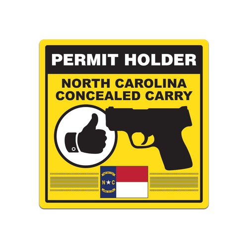 Yellow North Carolina Concealed Carry Permit Holder CCW Sticker Decal ...
