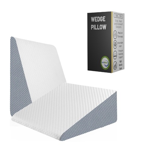 , Elevated Bed Wedge Pillow for Back Support, Acid Reflux, Leg, Neck ...