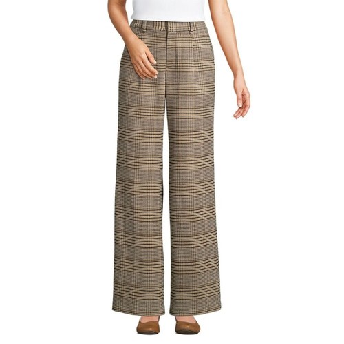 Lands End Brushed Flannel High Rise Pleated Wide Leg Pants Size 6 | eBay