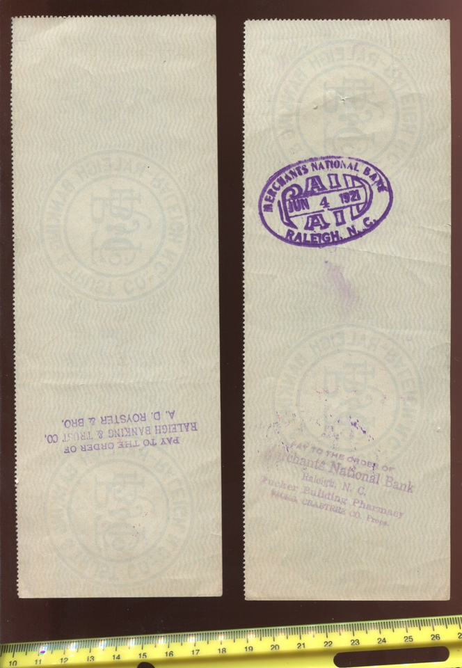 Joseph W. Bailey Bourbon Democrat Senator Lot of 2 Signed Bank Checks ...