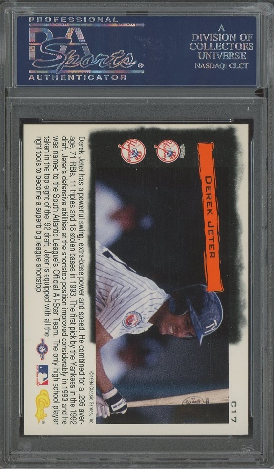 Derek Jeter HOF Signed 1994 Classic #C17 RC Rookie PSA/DNA AUTO | eBay