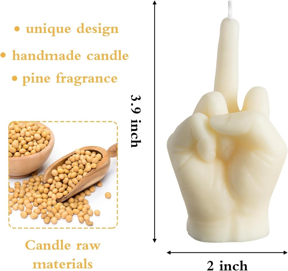 Middle Finger Scented Candle Danish Pastel Room Decor Aesthetic Pine ...