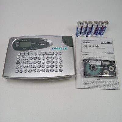 Casio KL-60 EZ Label it! Thermal Printer with Tape User Guide and New ...