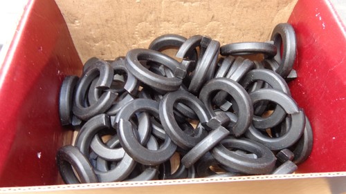 Fifty 1 Inch Split Lock Washers, Heavy Duty Carbon Steel, Black, 50 ...
