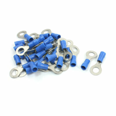 30Pcs PVC Insulated Ring Terminal Cable Lugs Blue RV2-6 AWG 16-14 # | eBay