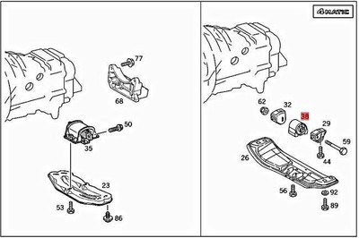 Genuine MERCEDES S210 W210 Engine rear mounting Engine support ...