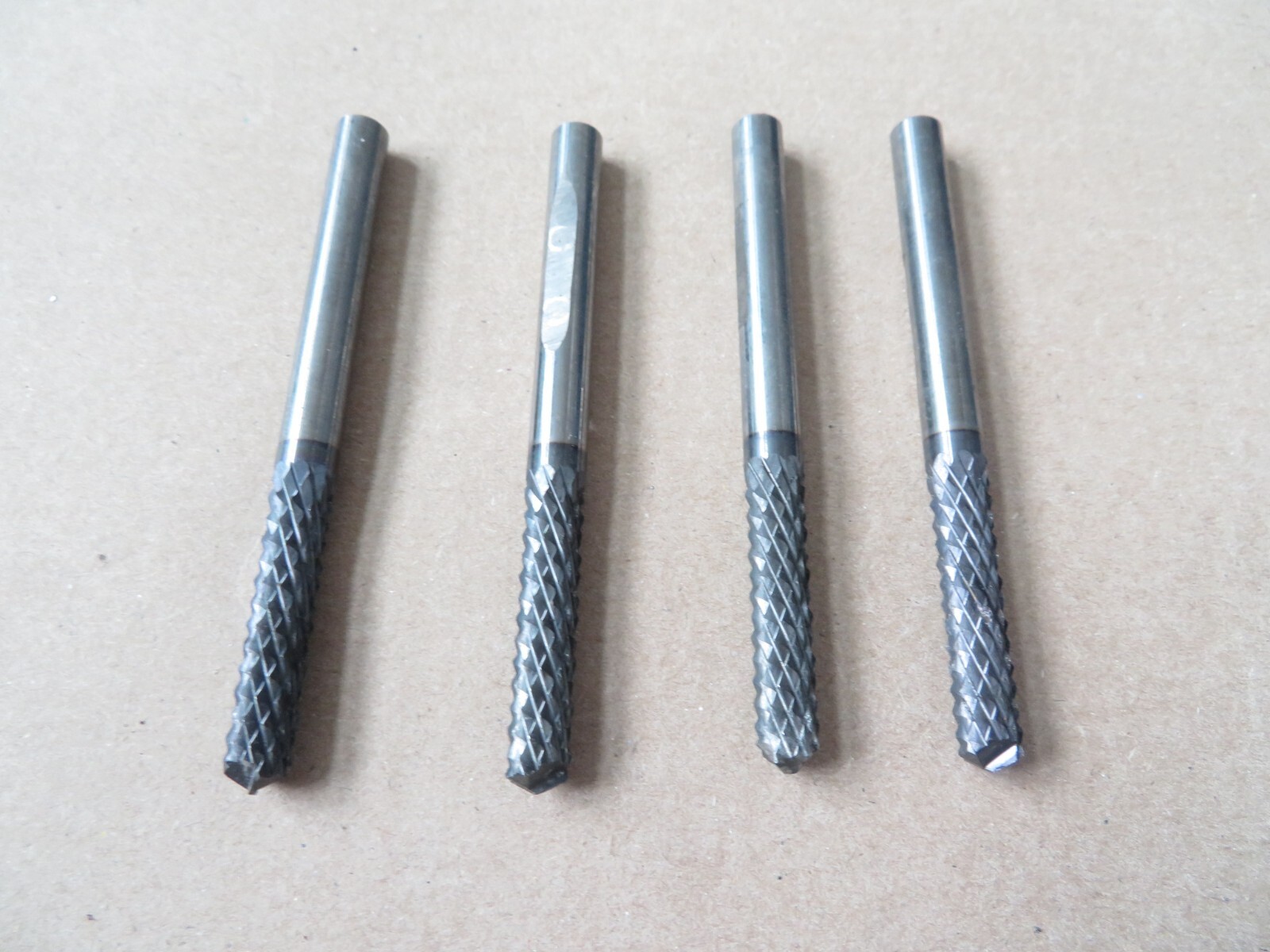 Lot of (4) Diamond Cut 1/4" Cylindrical Carbide Router Bit Fiberglass 3 ...