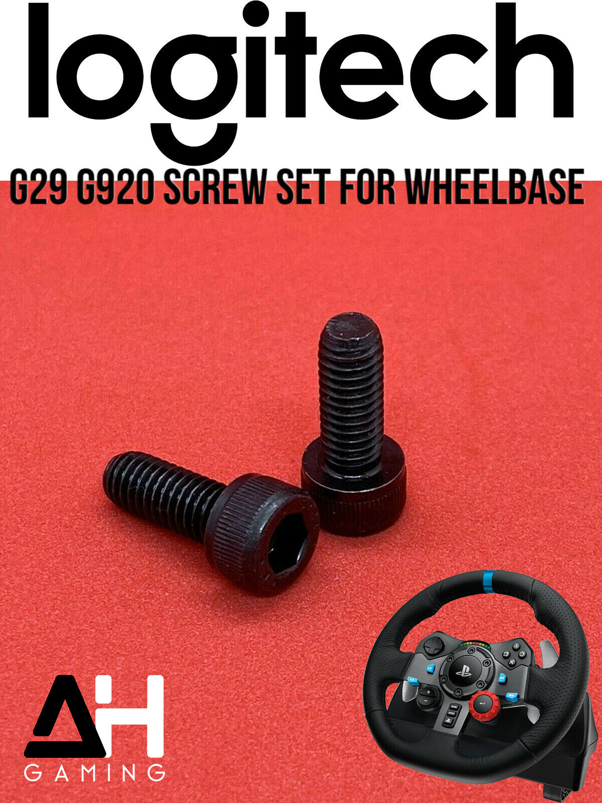 LOGITECH G29 / G920 Wheelbase / Pedals Hard Mounting Screws x2 BLACK ...
