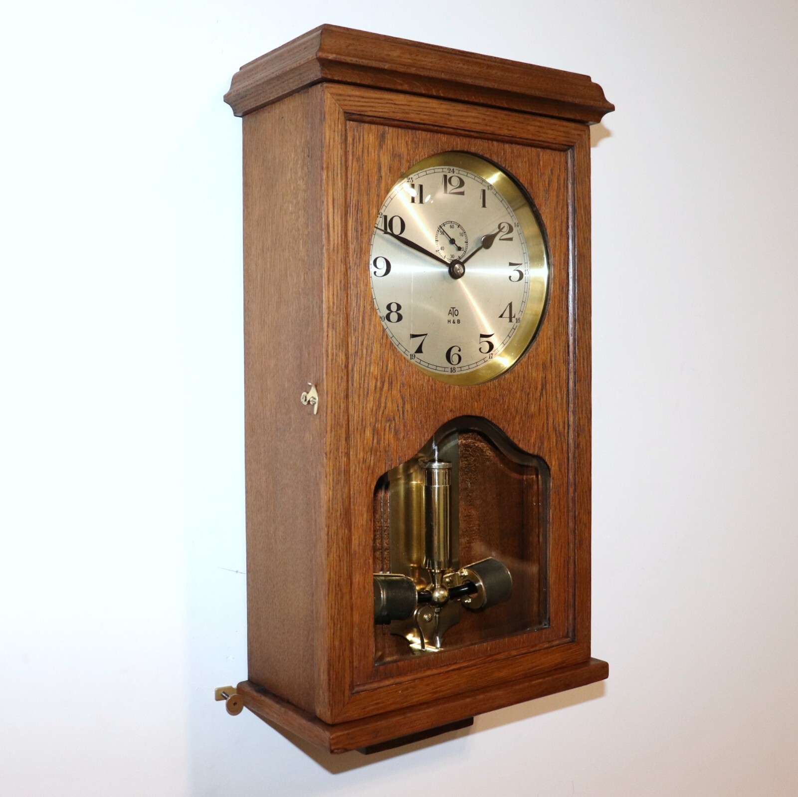 ATO HALLER & BENZING Antique Wall TOP Clock 1920s Electric SUPER RARE ...