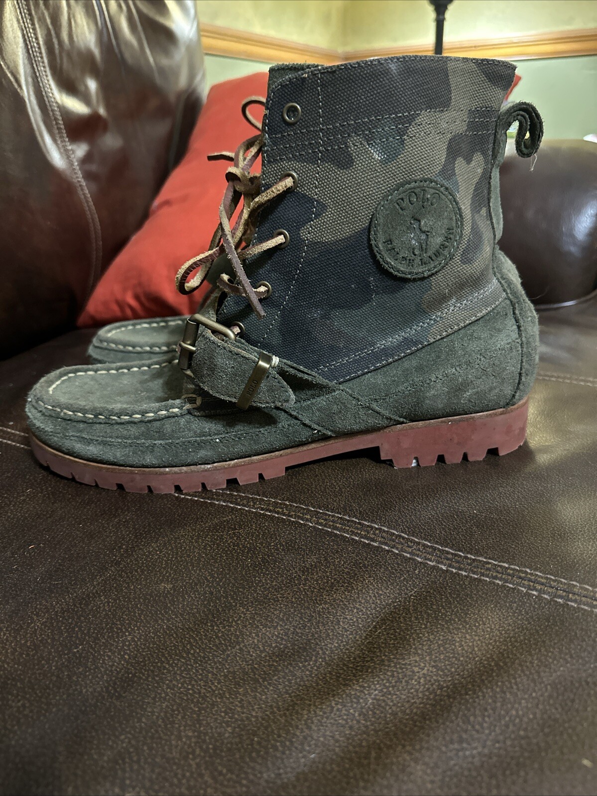 Polo Ralph Lauren Polo Country Green Suede & Canvas Ranger Camo Ankle ...