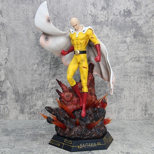 Anime ONE PUNCH-MAN Saitama bald cape lightable PVC Statue boxed figure ...