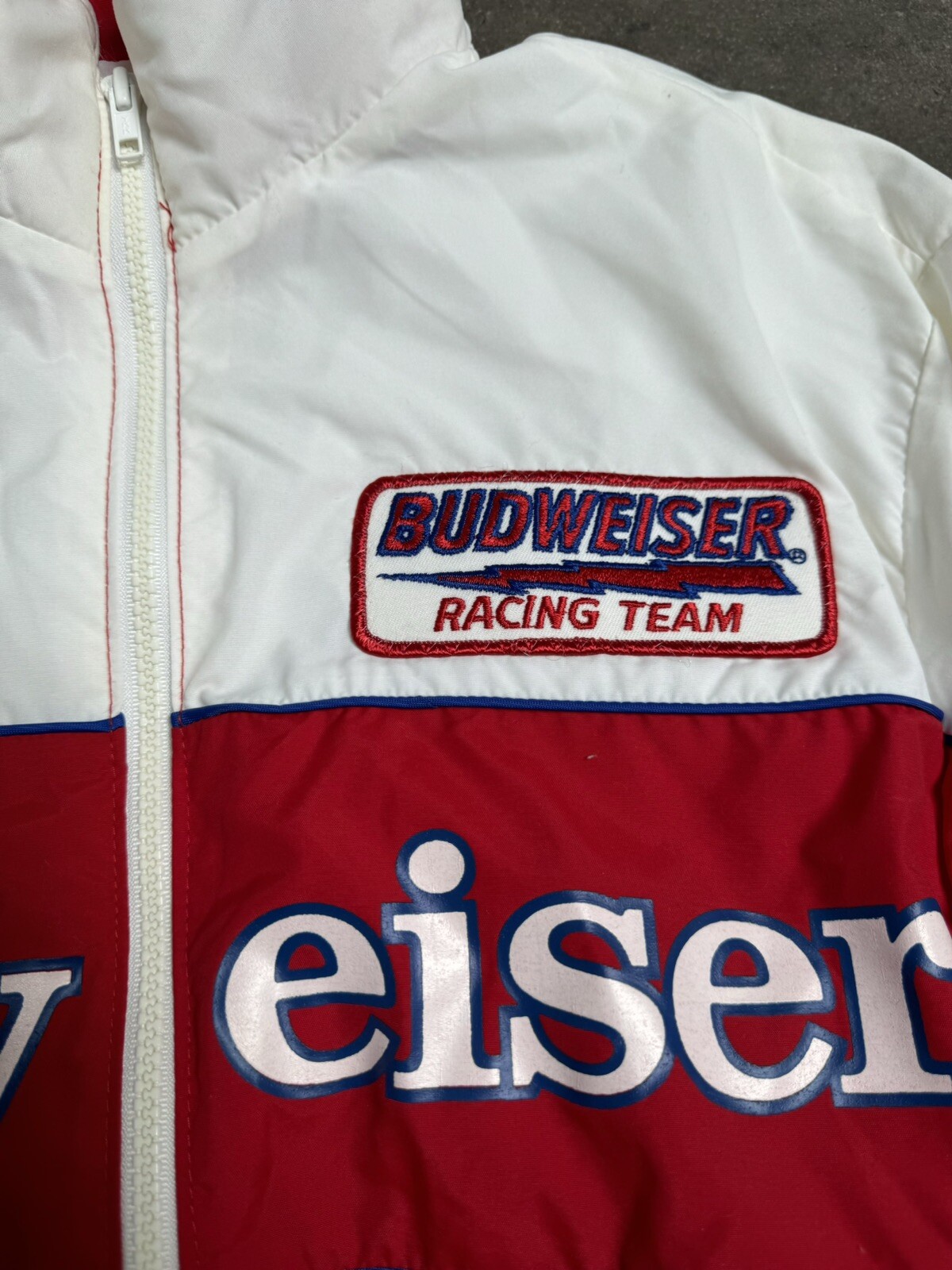 RARE Vintage Team Budweiser Racing Jacket Supplex Siz… - Gem