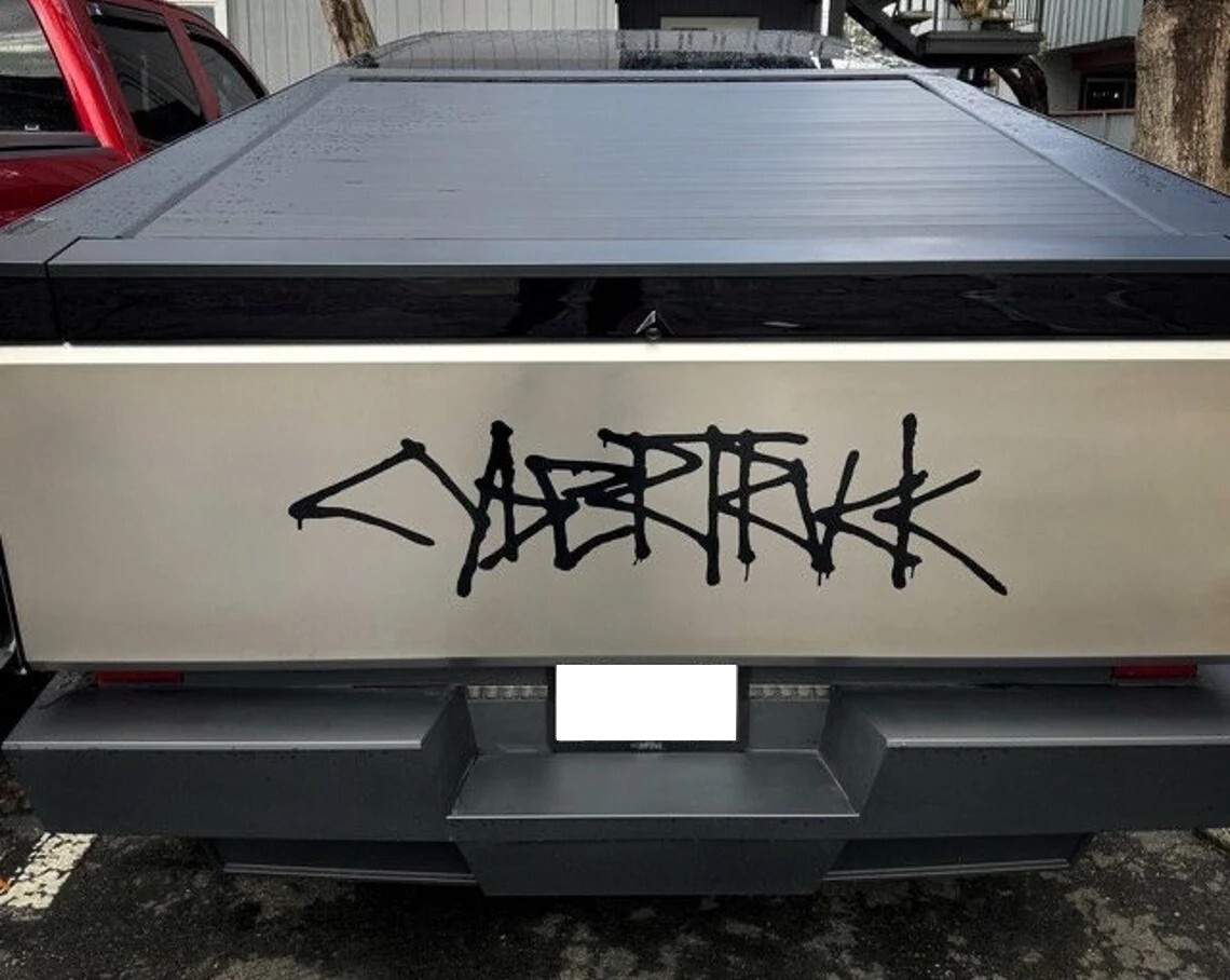 Tesla Cybertruck Tailgate Graffiti Logo Vinyl Decal for Tesla ...