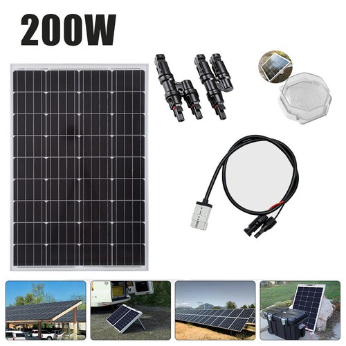 200W 12V Fixed Solar Panel Kit Mono Waterproof Caravan Camping Power ...