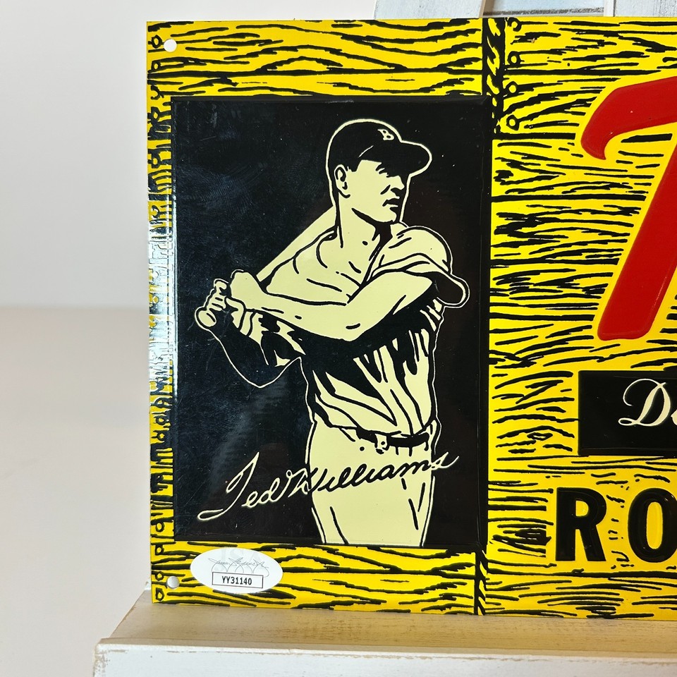 TED WILLIAMS AUTOGRAPHED TEDS CREAMY ROOT BEER TIN SIGN w/ JSA COA | eBay