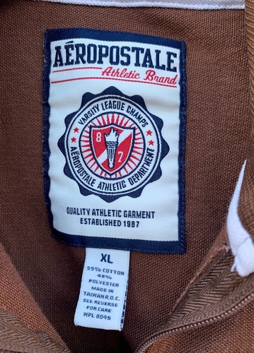 AEROPOSTALE Varsity League A87 Athletic Track Jacket Brown Full Zip ...
