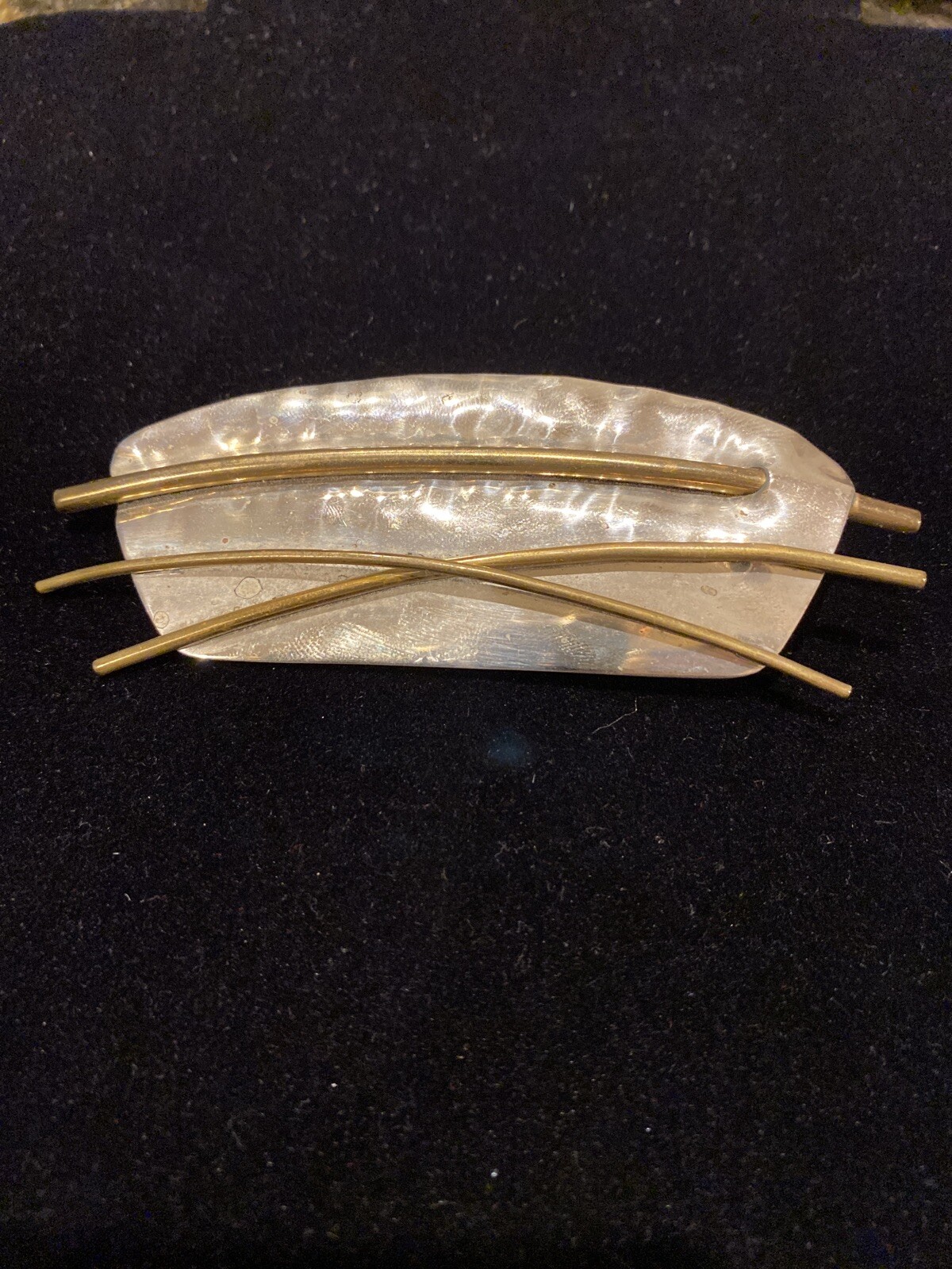 LOUIS BOOTH - Vintage Modernist Brooch Pin Silver Go… - Gem