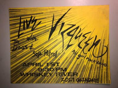 VIZQUEEN-DOGS-SOLE PATROL Punk Flyer '82-83? 8.5x11 vtg rock kbd ...