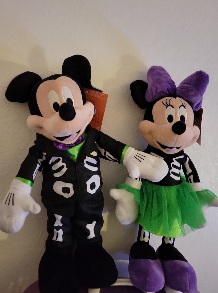Halloween Disney Minnie Mickey Mouse Porch Door Greeter 2022 Skeleton ...