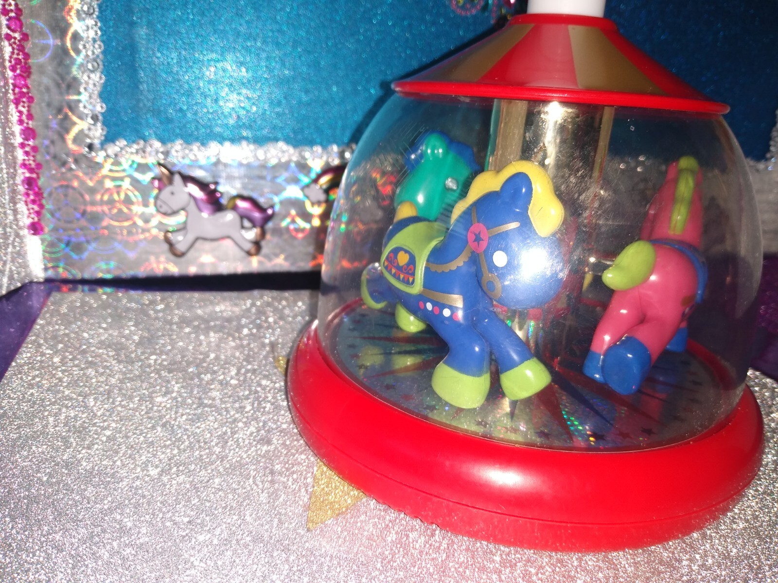 🦄Playgo / Toddler's Toys Circus Top Spinning {Merry-Go-Around} Horses ...