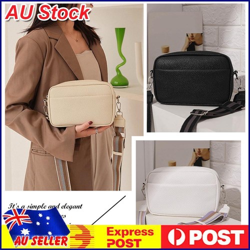 Classic Leather Shoulder Bag Wide Strap Ladies Crossbody Bags Small ...
