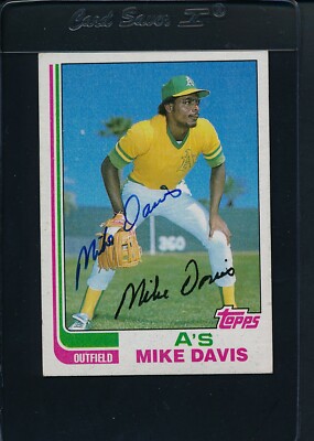 1982 Topps #671 Mike Davis A's Signed Auto *12876 | eBay