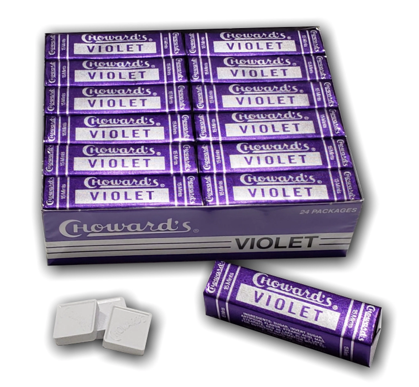 C Howard's Violet Mints, 15 Mints Per Pack (Pack of 24) - Fast Free ...