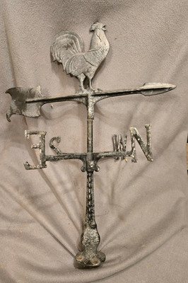 Vintage Metal Rooster Farm Weathervane - Rustic Country Weather Vane ...