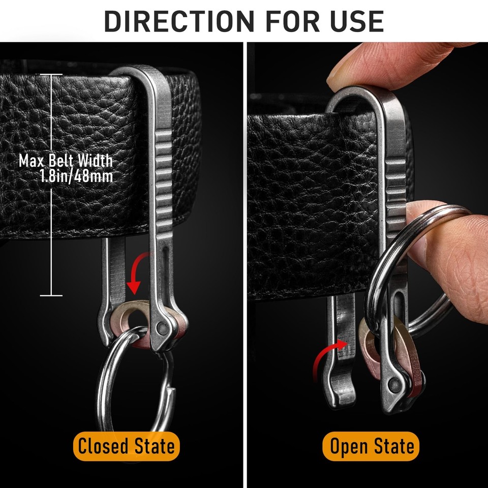 Titanium Belt Key Holder, Quick Release Keychain Clip with Key ...