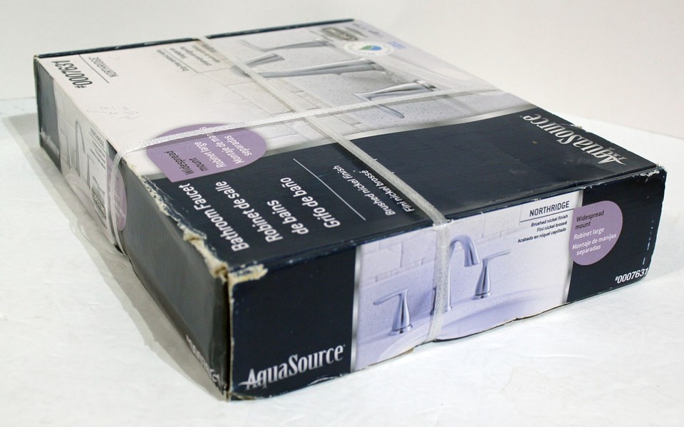 AquaSource Brushed Nickel 2-Handle Widespread Bathroom Faucet #0007631 ...