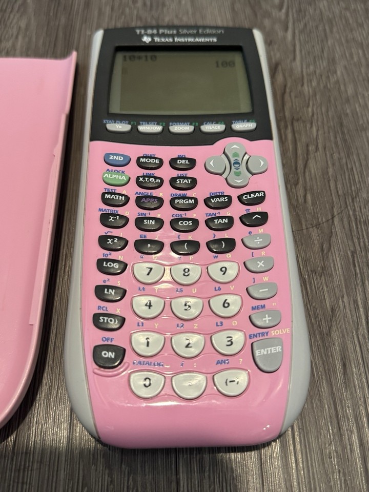 Tested - Texas Instruments Pink TI-84 Plus Silver Edition Calculator W ...
